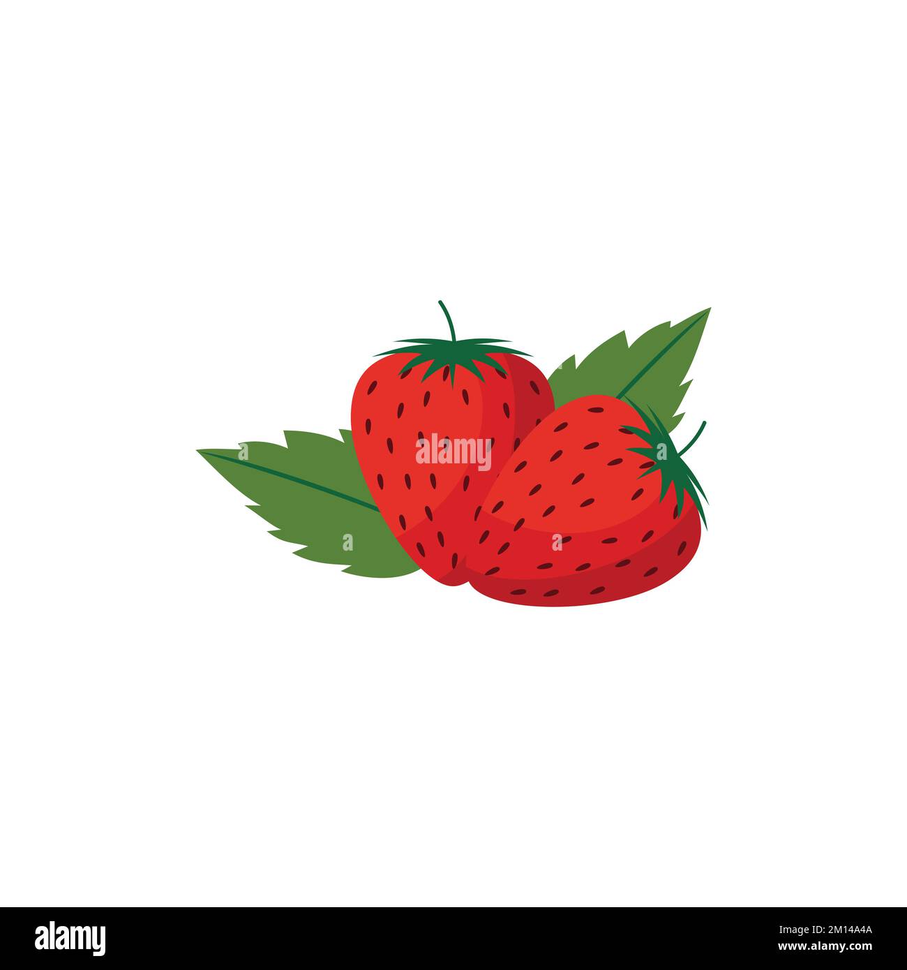 Strawberries Flat design clip art vector illustration isolated on a ...