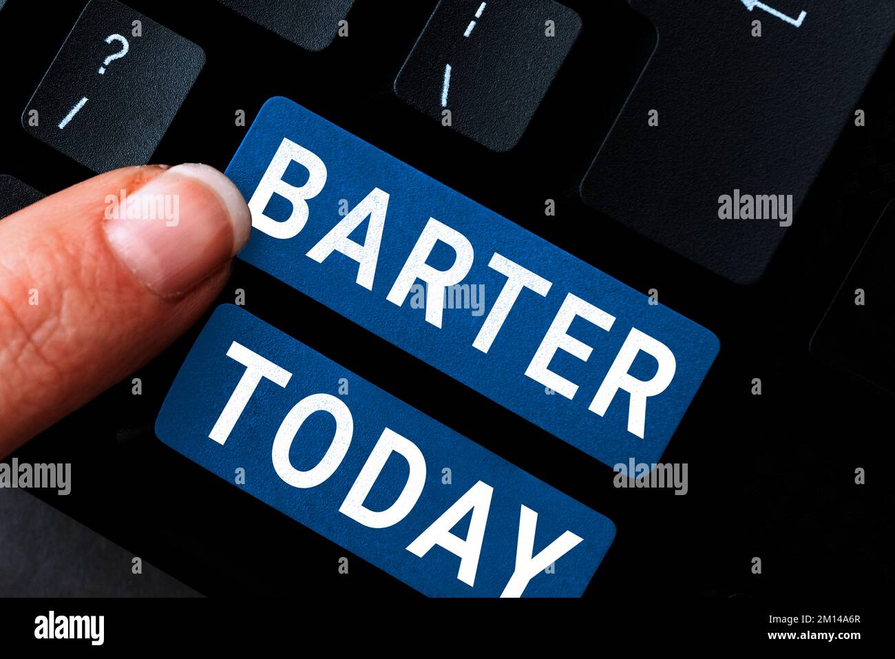 Handwriting text Barter. Concept meaning trade by exchanging one ...