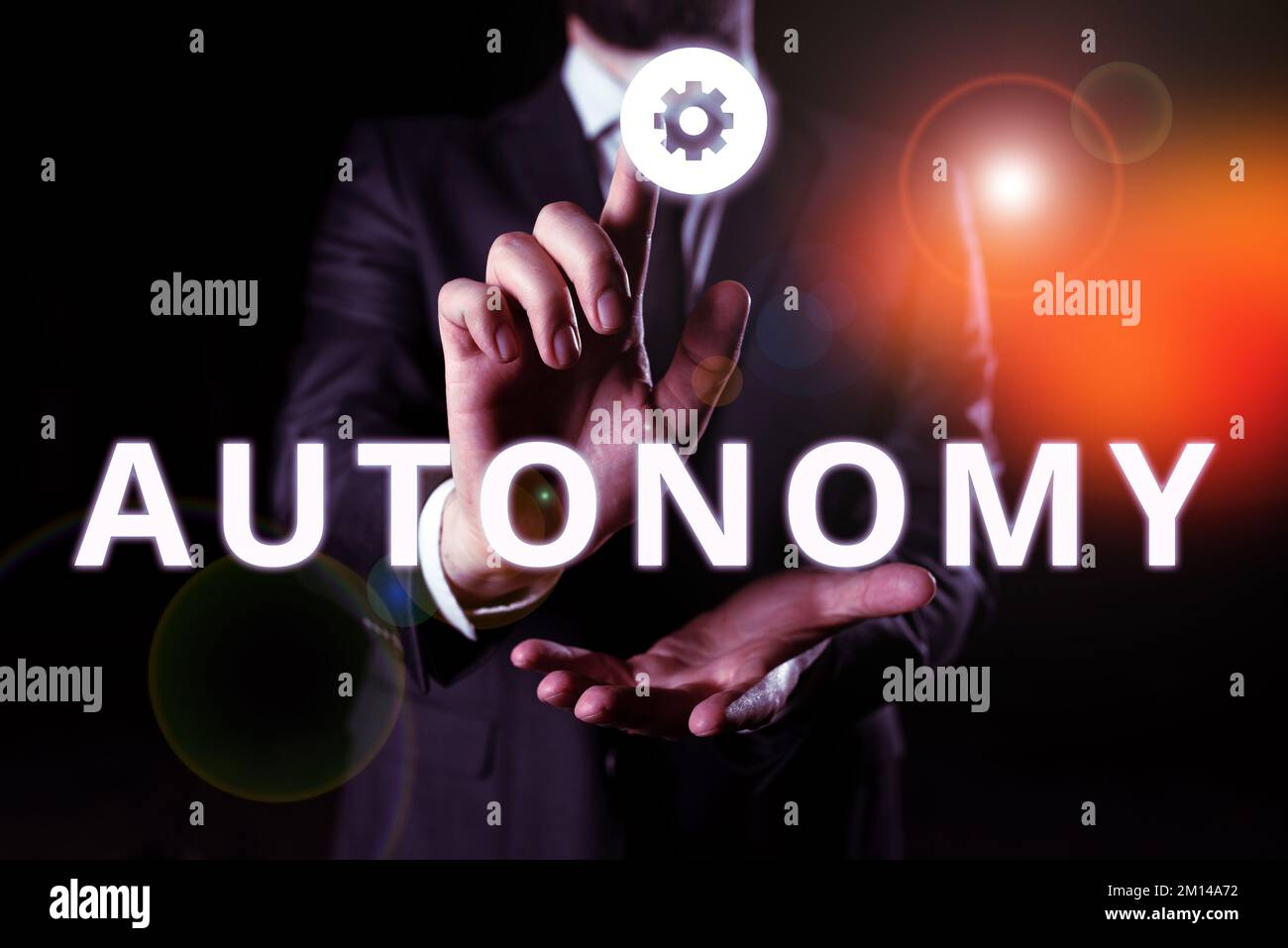 Hand writing sign Autonomy. Word for vehicle that can guide itself ...