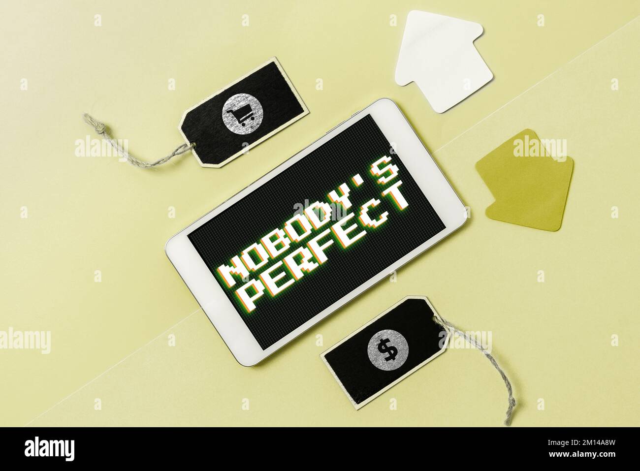 Text caption presenting Nobody's Perfect. Conceptual photo used to say ...