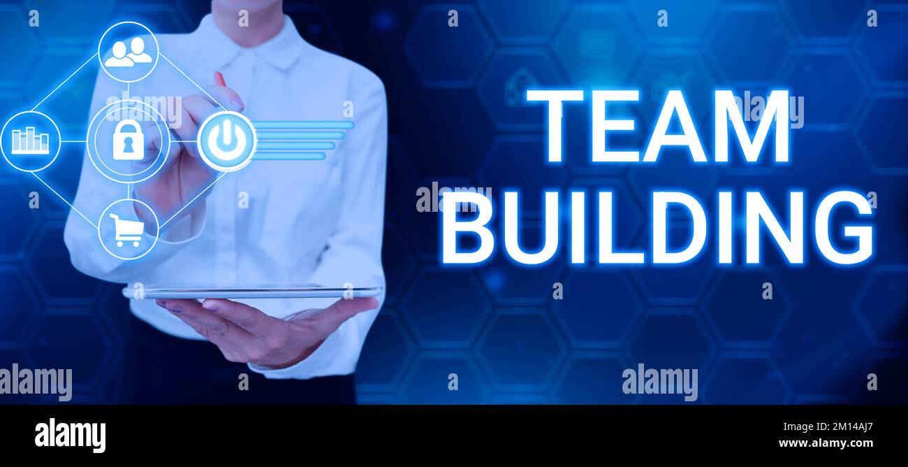 Conceptual caption Team Building. Business concept Types of activities ...