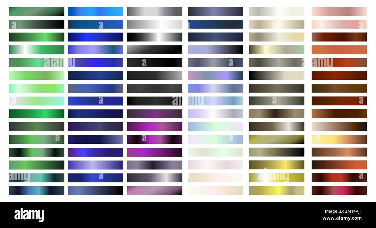Metal and Color Gradient Collection of Swatches Stock Vector Image ...