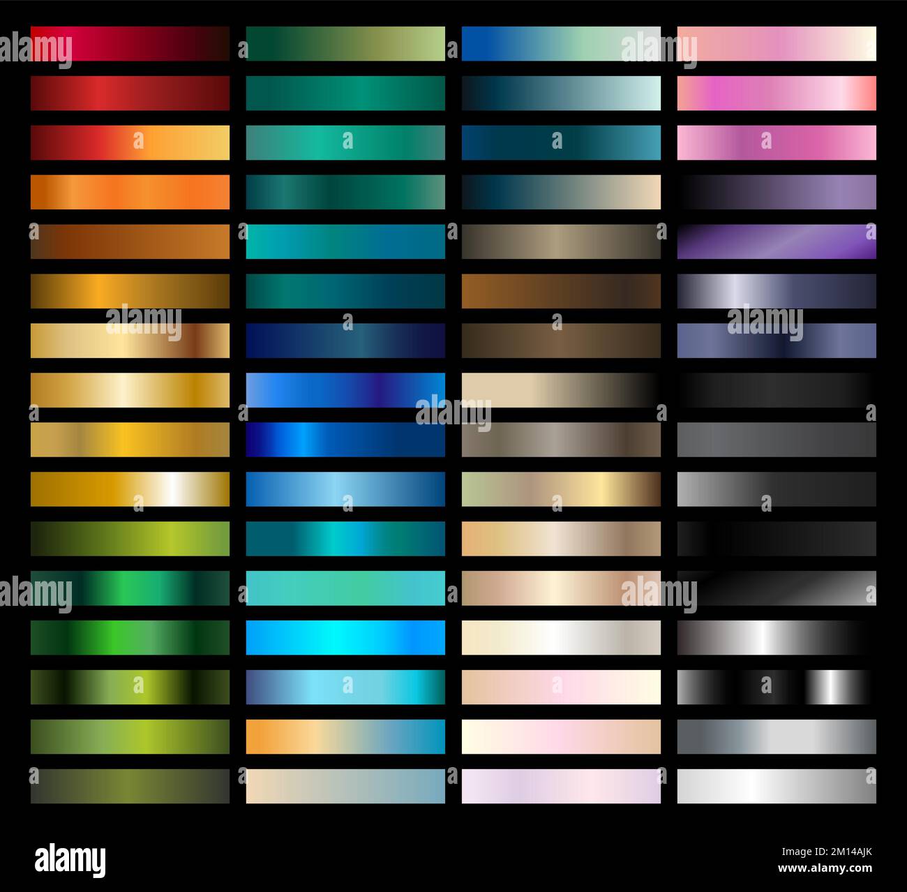 Metal Gradient Collection of Every Color Swatches Stock Vector Image ...