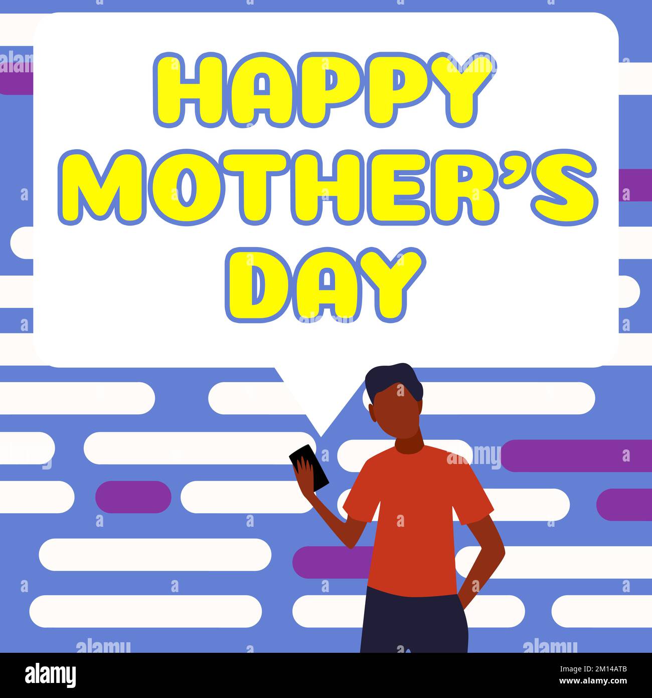 Text caption presenting Happy Mother's Day. Word Written on celebrated ...