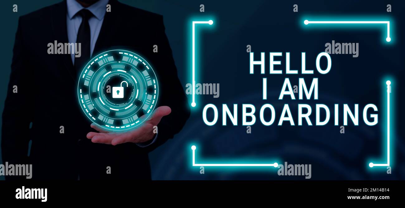 Handwriting text Hello I Am Onboarding. Conceptual photo Action Process ...