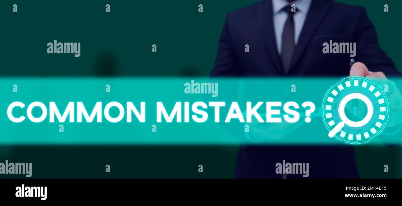 Conceptual caption Common Mistakes. Word Written on repeat act or ...