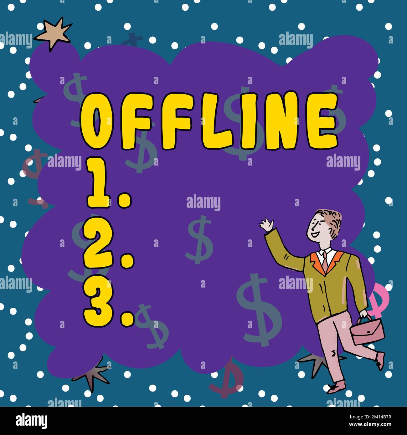 Sign displaying Offline. Concept meaning Not having directly connected ...