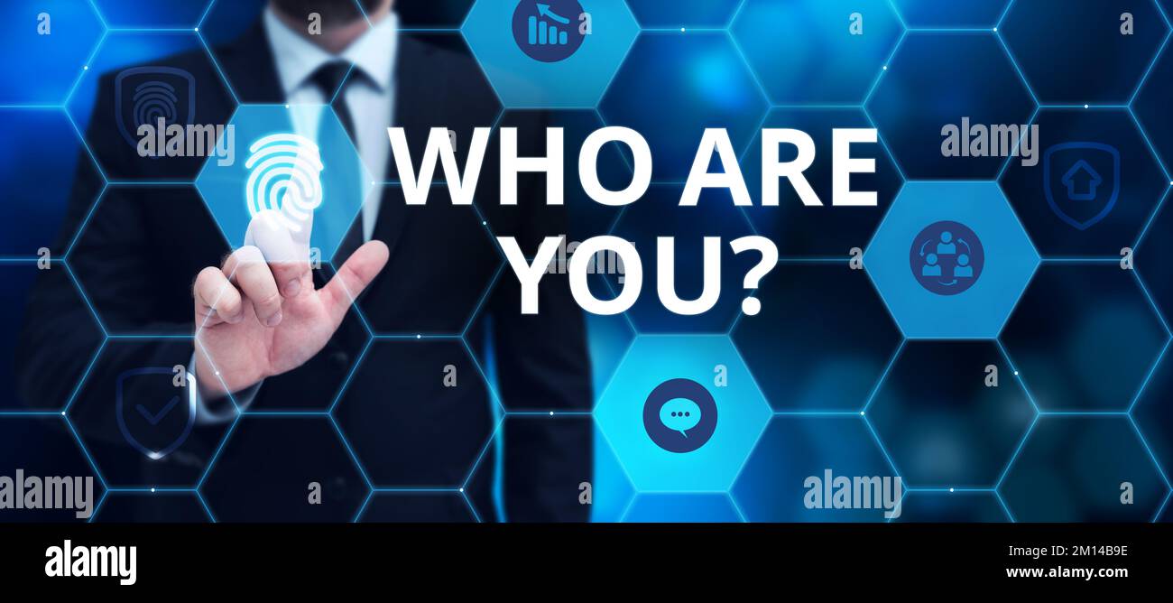 Conceptual display Who Are You. Business overview Identify yourself ...