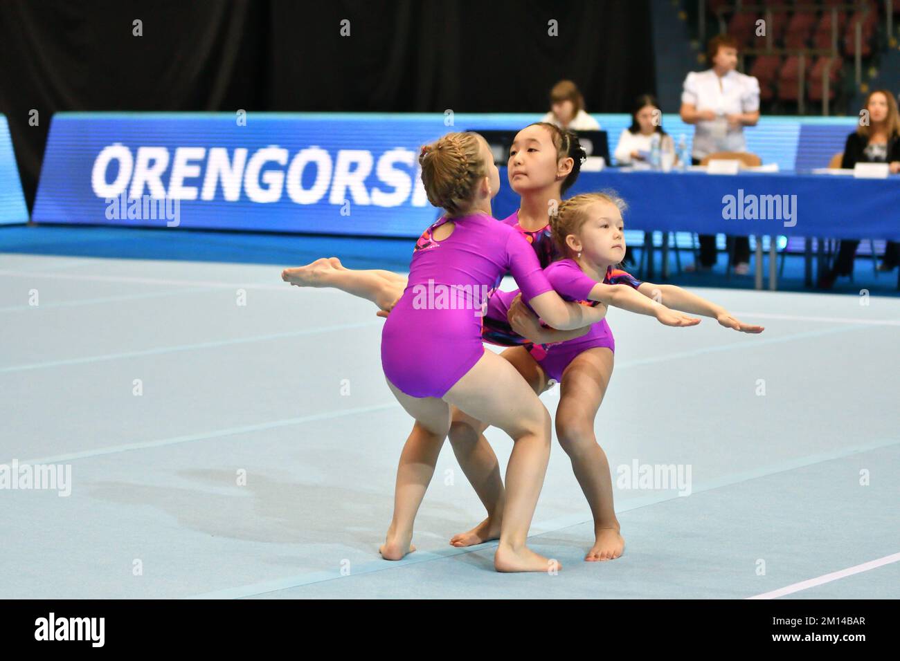 Orenburg, Russia, 26-27 May 2017 year: girl compete in sports ...