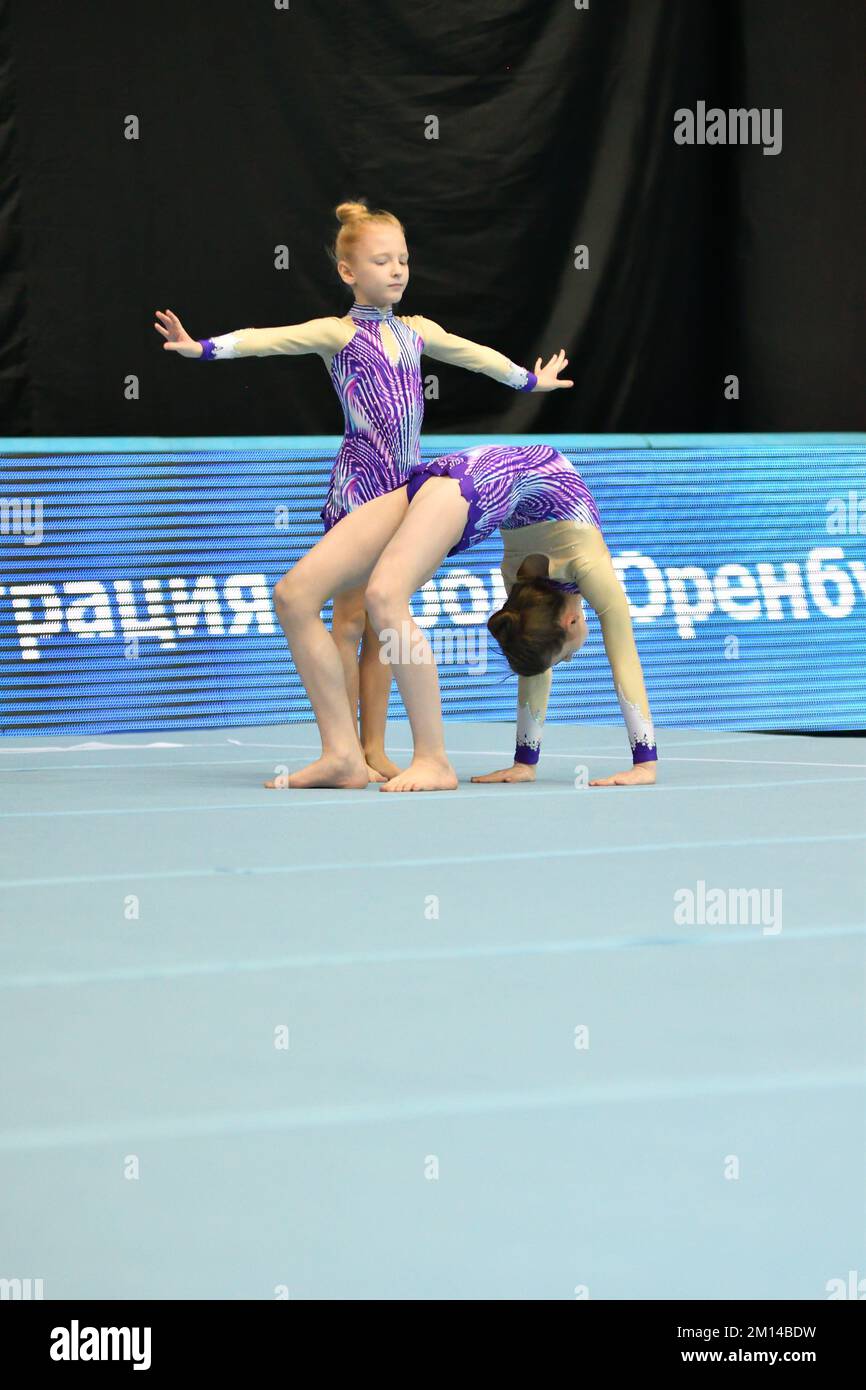 Orenburg, Russia, 26-27 May 2017 year: girl compete in sports ...