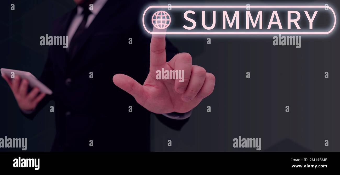 Inspiration showing sign Summary. Word for Brief Statement Abstract ...