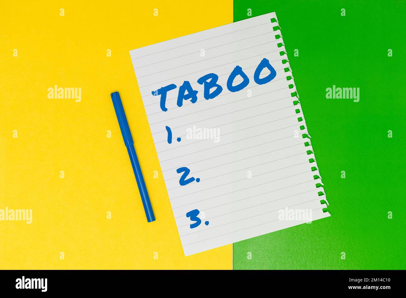 Text caption presenting Taboo. Business overview a social or religious ...