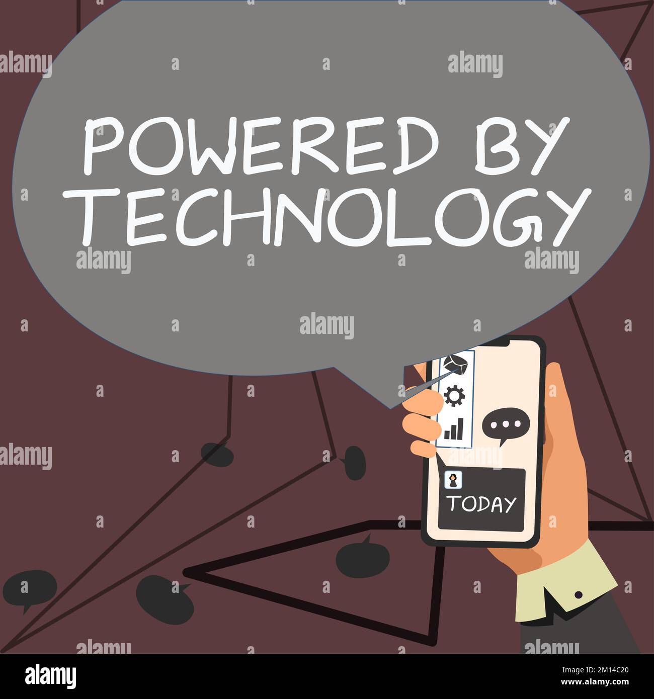 Text showing inspiration Powered By Technology. Conceptual photo ...