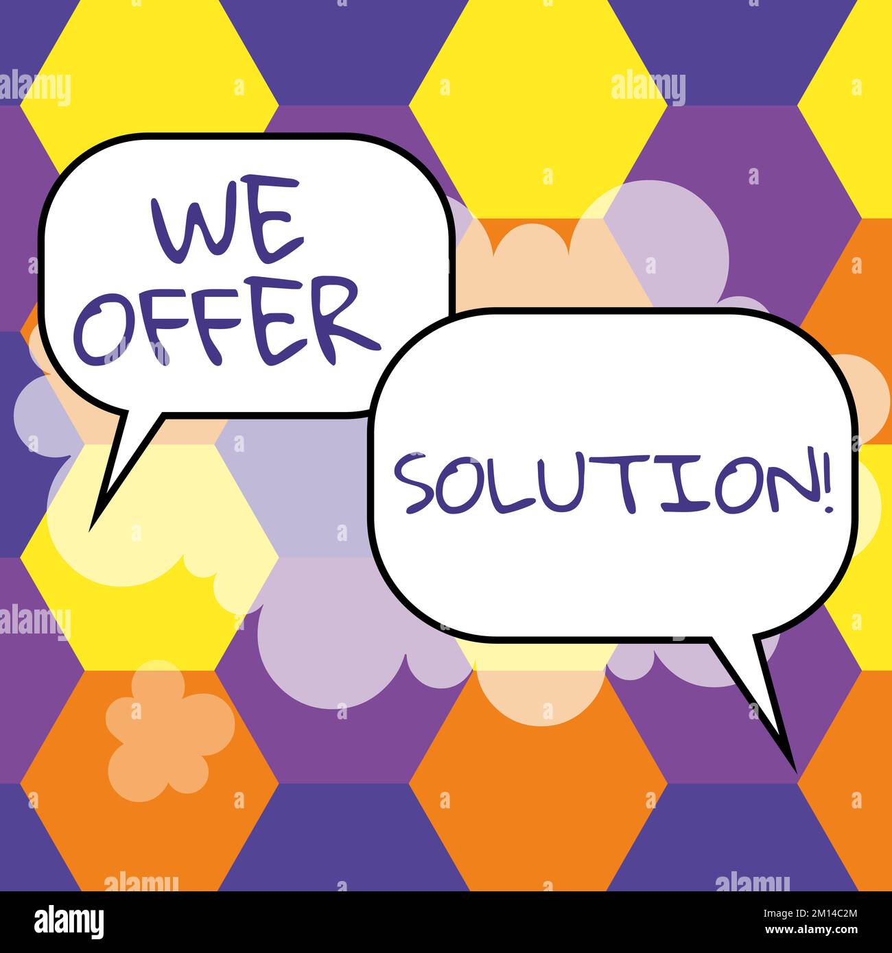 Sign Displaying We Offer Solution Word Written On Give Means Of Solving Problem Or Dealing With