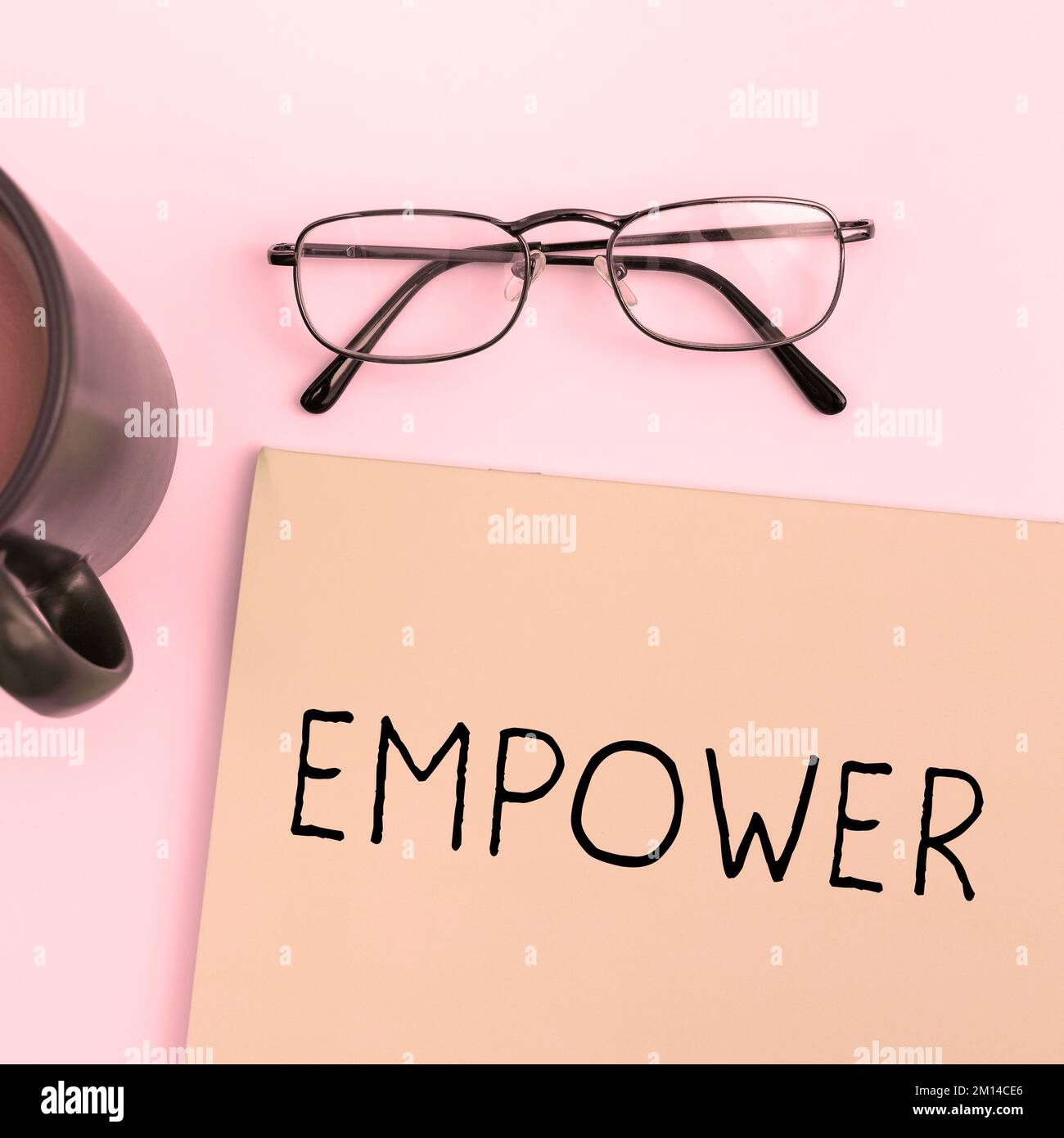 Text caption presenting Empower. Word Written on to give power or ...