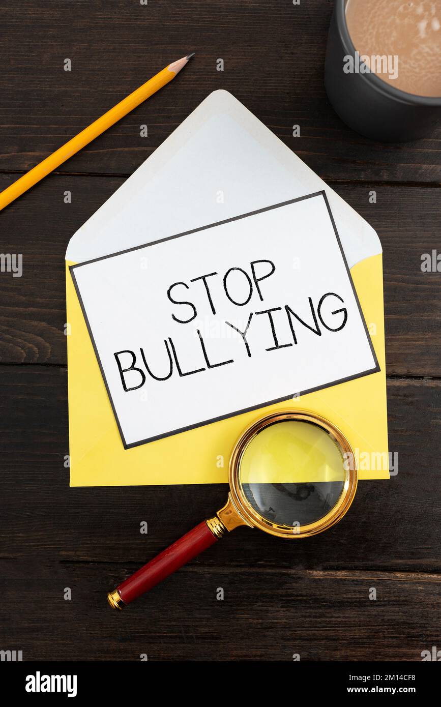 Inspiration showing sign Stop Bullying. Business approach Fight and ...