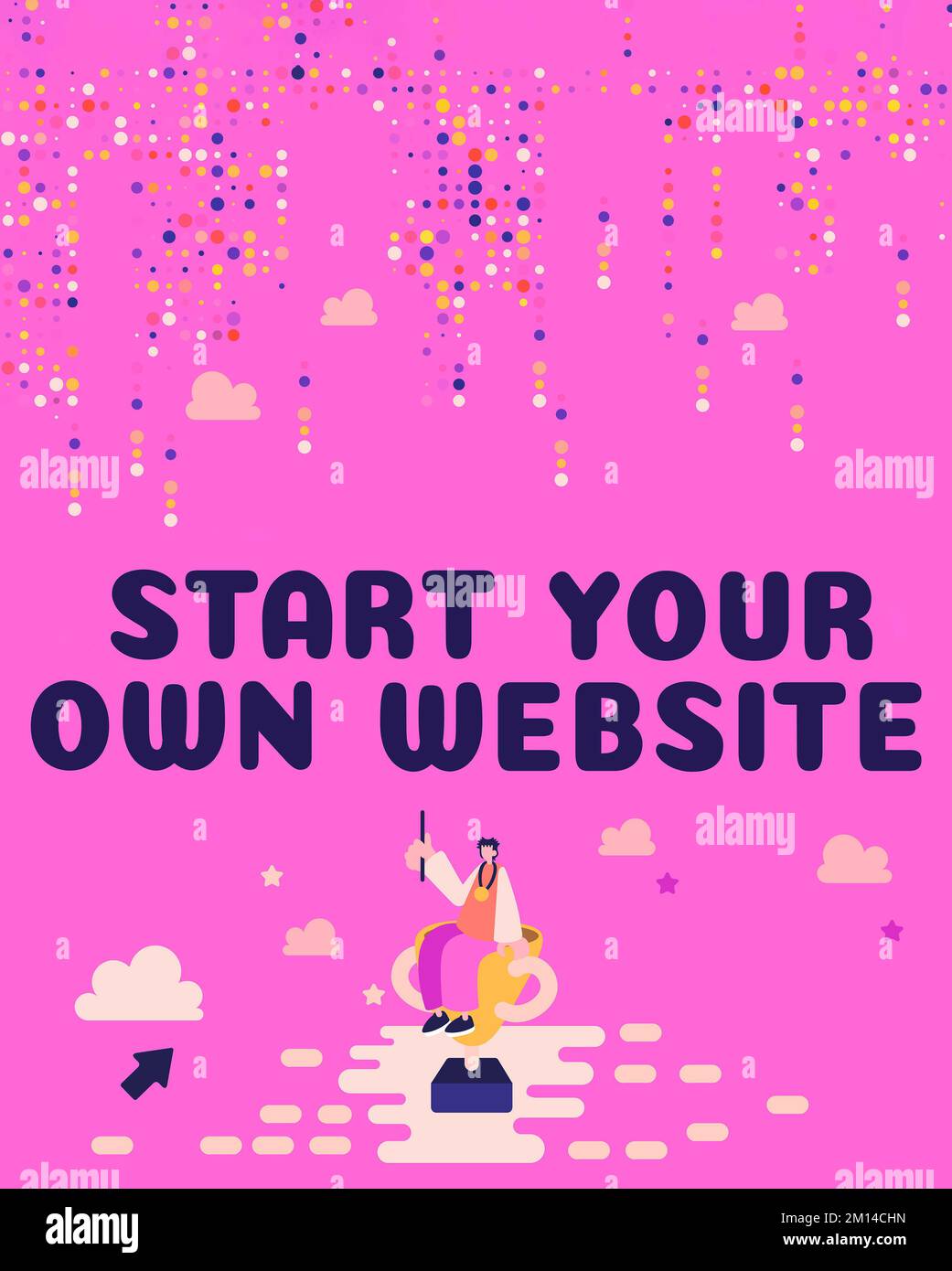 Inspiration showing sign Start Your Own Website. Word Written on serve ...