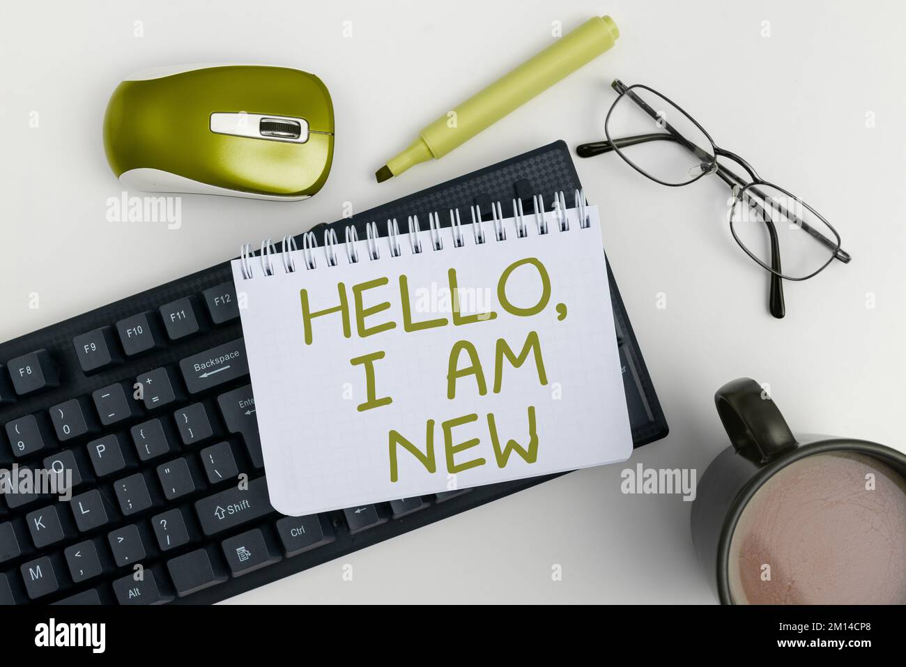 Conceptual caption Hello, I Am New. Business concept introducing ...