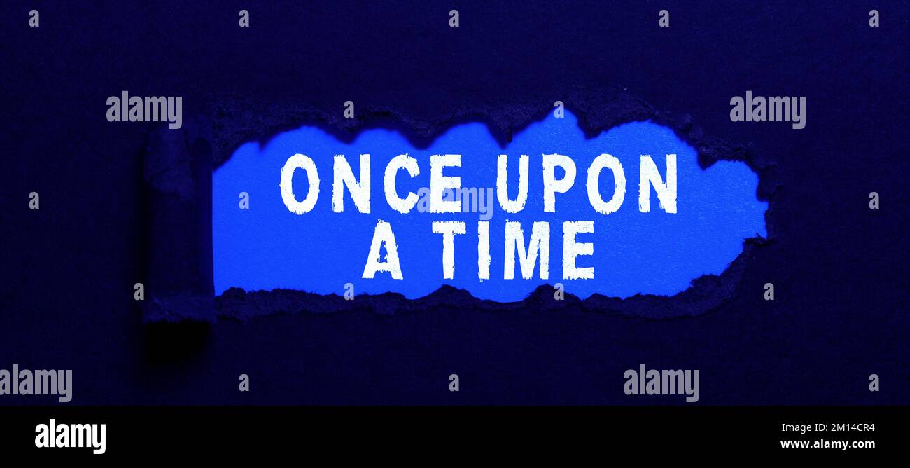 Text showing inspiration Once Upon A Time. Business overview telling ...