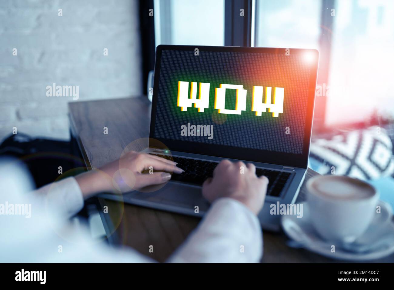 Writing displaying text Wow. Word Written on Expressing astonishment ...