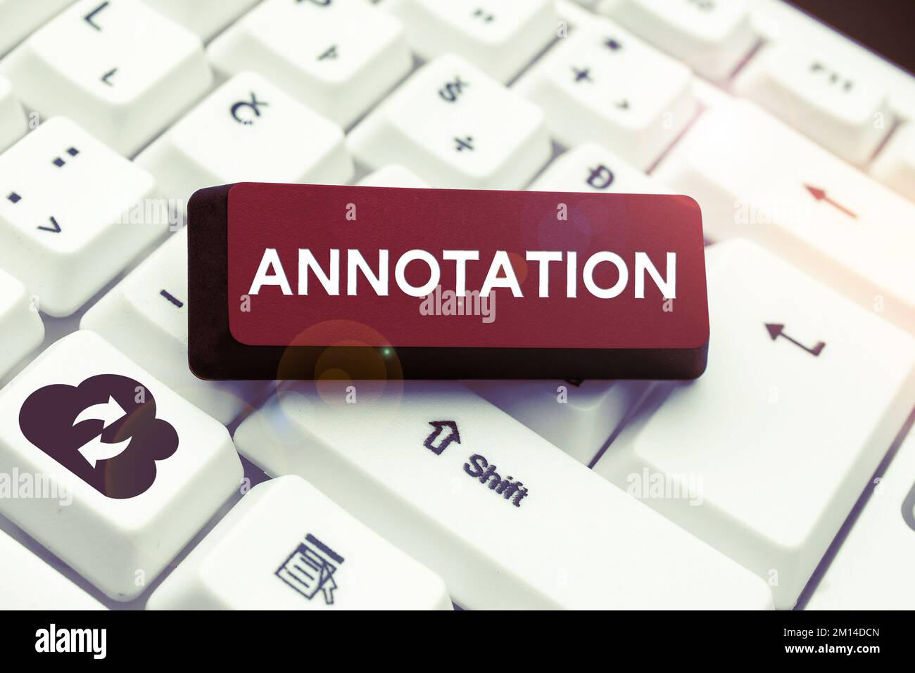 Text caption presenting Annotation. Business concept note added by way ...