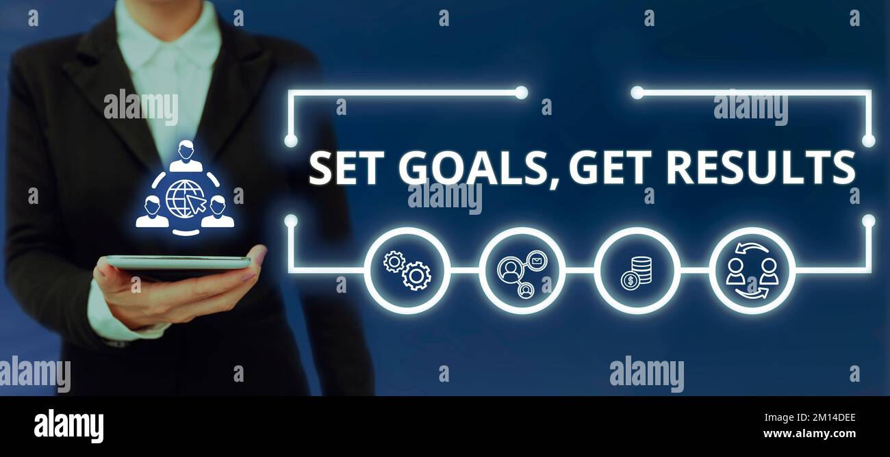 Sign displaying Set Goals, Get Results. Word for Establish objectives ... Sign displaying Set Goals, Get Results. Word for Establish objectives ...
