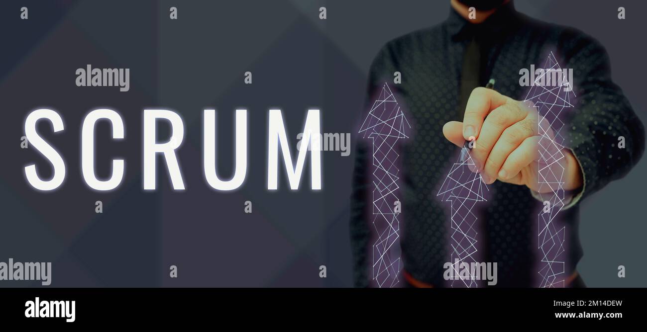 Handwriting text Scrum. Business showcase handwriting as distinct from print written characters ...