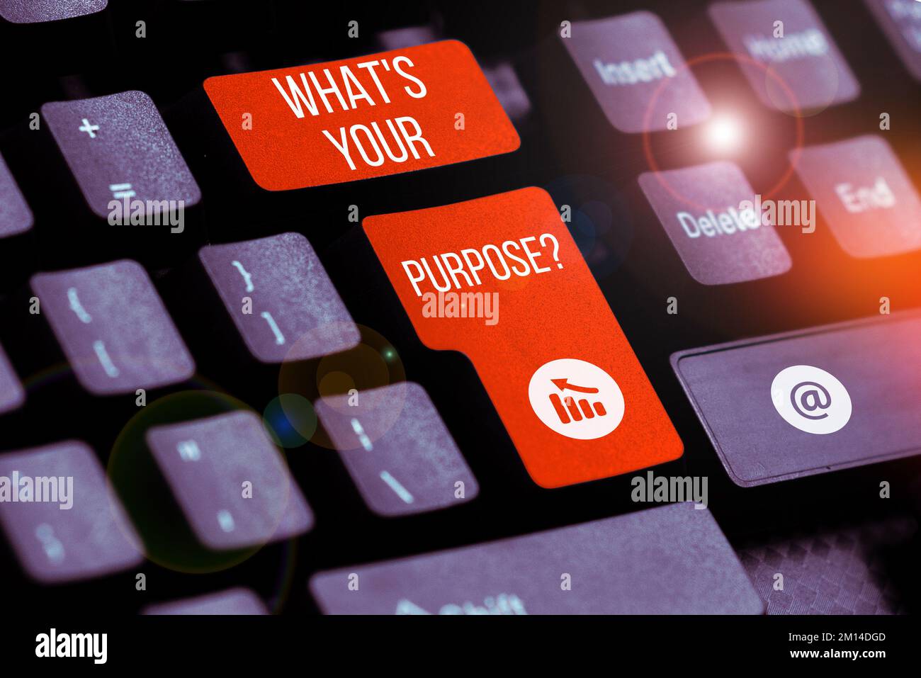 Hand writing sign What's Your Purpose. Business showcase question to ...