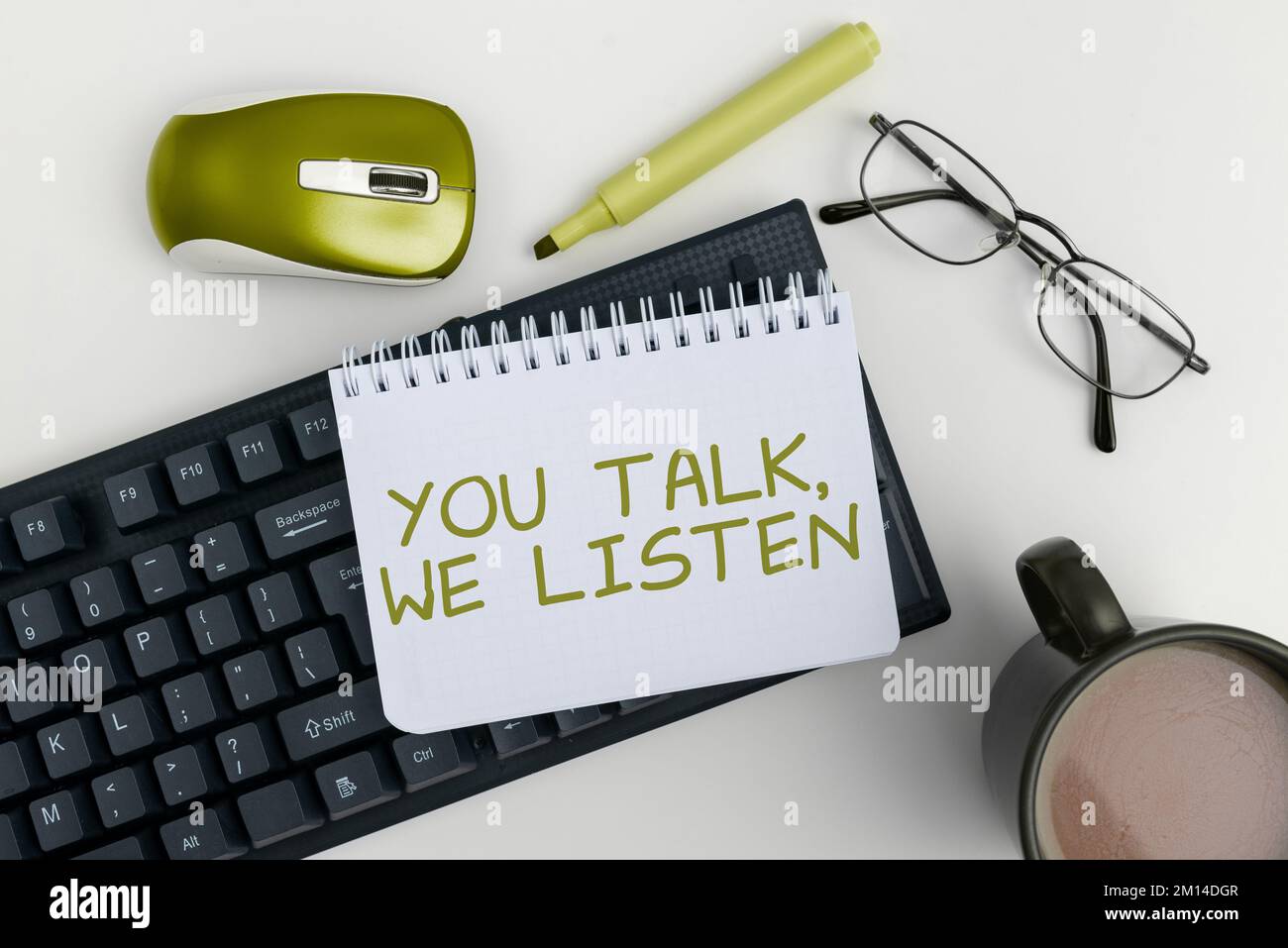 Text showing inspiration You Talk, We Listen. Business approach Two Way ...