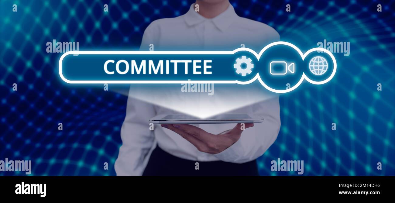 Conceptual display Committee. Internet Concept Group of people ...