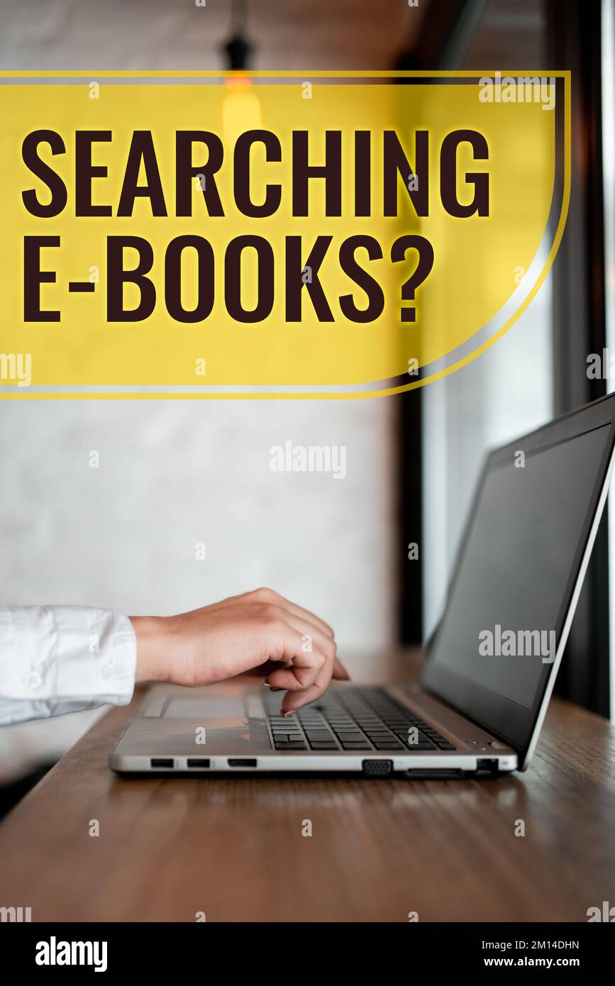 Text sign showing Searching E Books. Concept meaning Looking for online ...