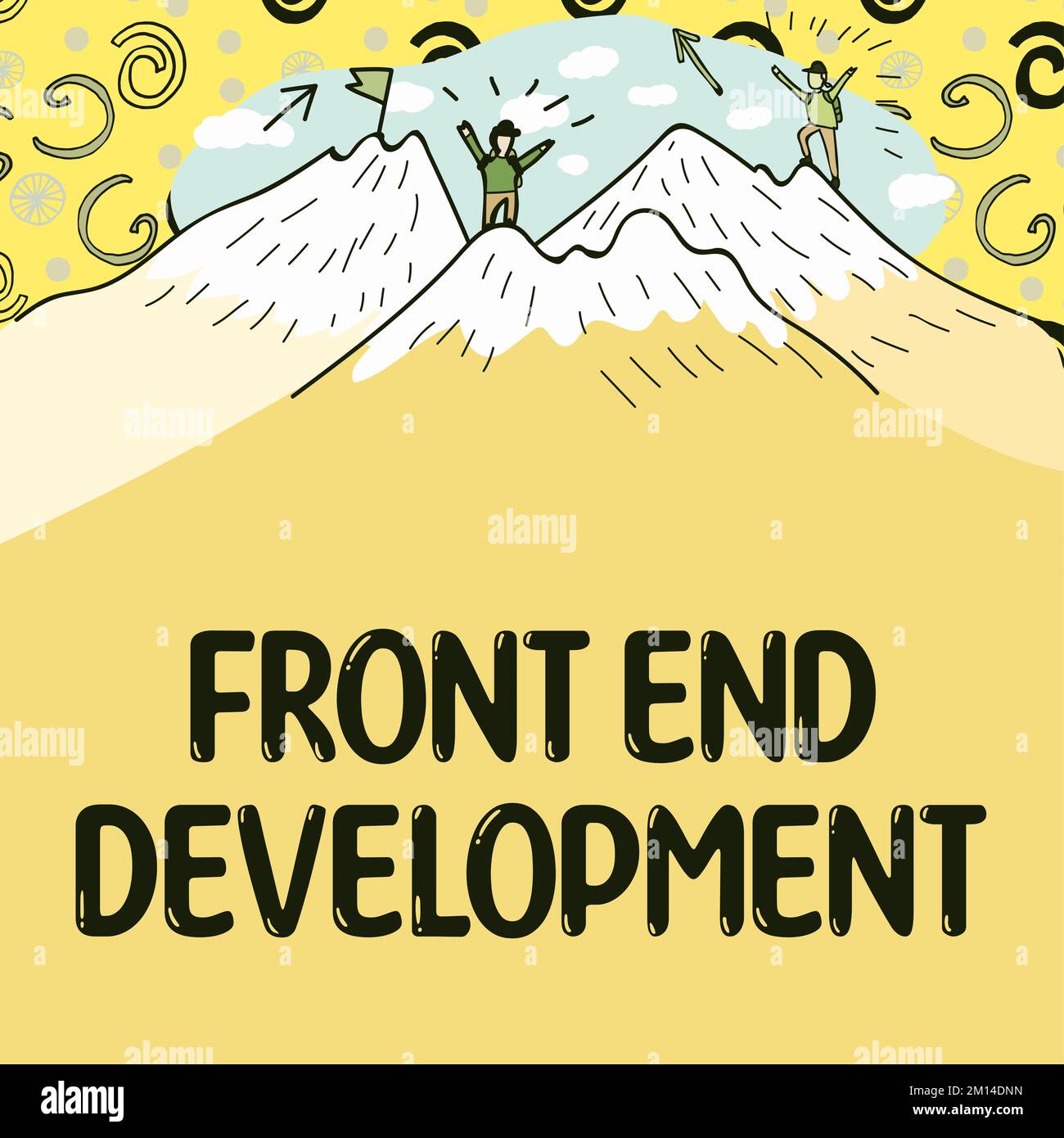 Conceptual caption Front End Development. Business showcase Altering data to graphical interface ...