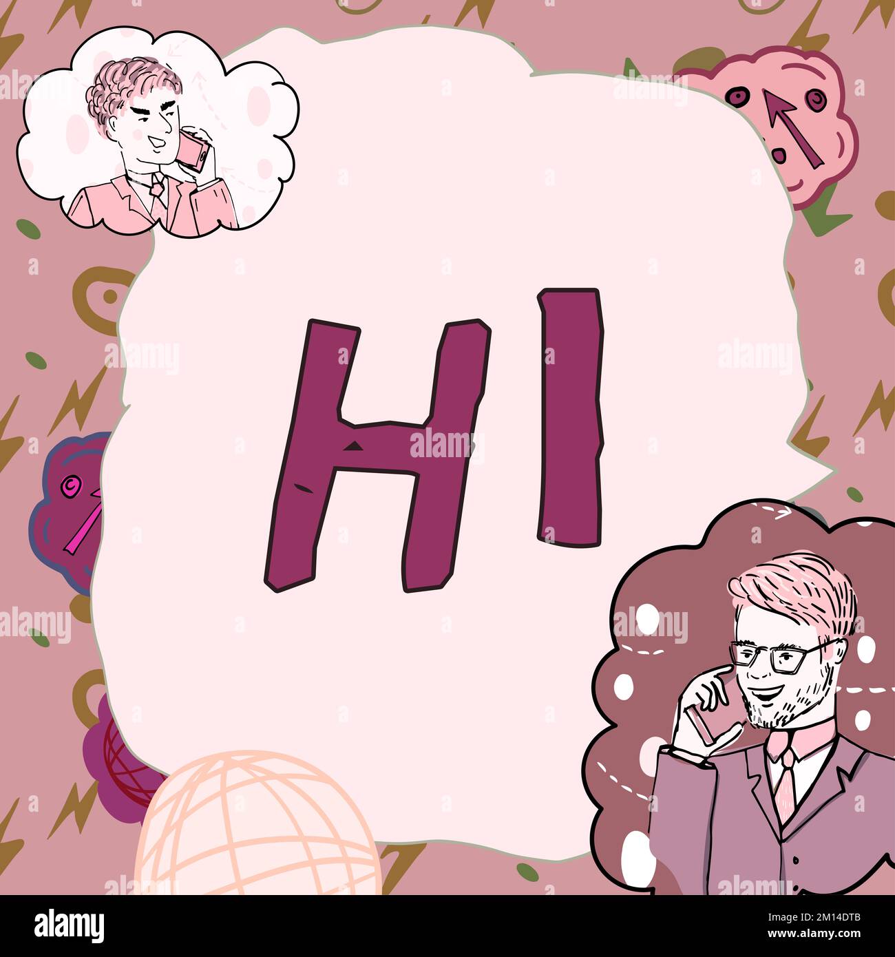 Text sign showing Hi. Business concept used as a greeting or to begin a ...