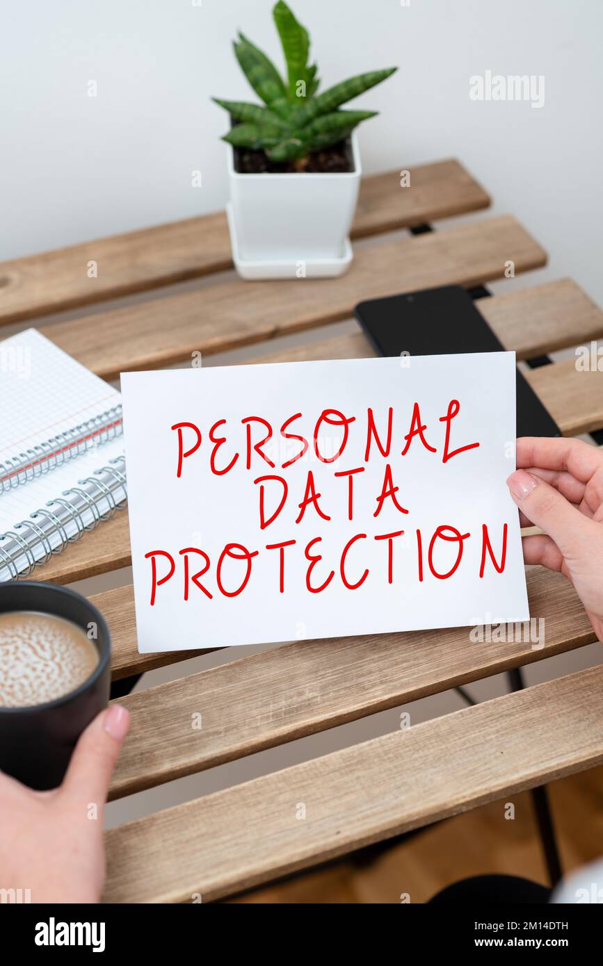 Conceptual caption Personal Data Protection. Business idea protecting ...