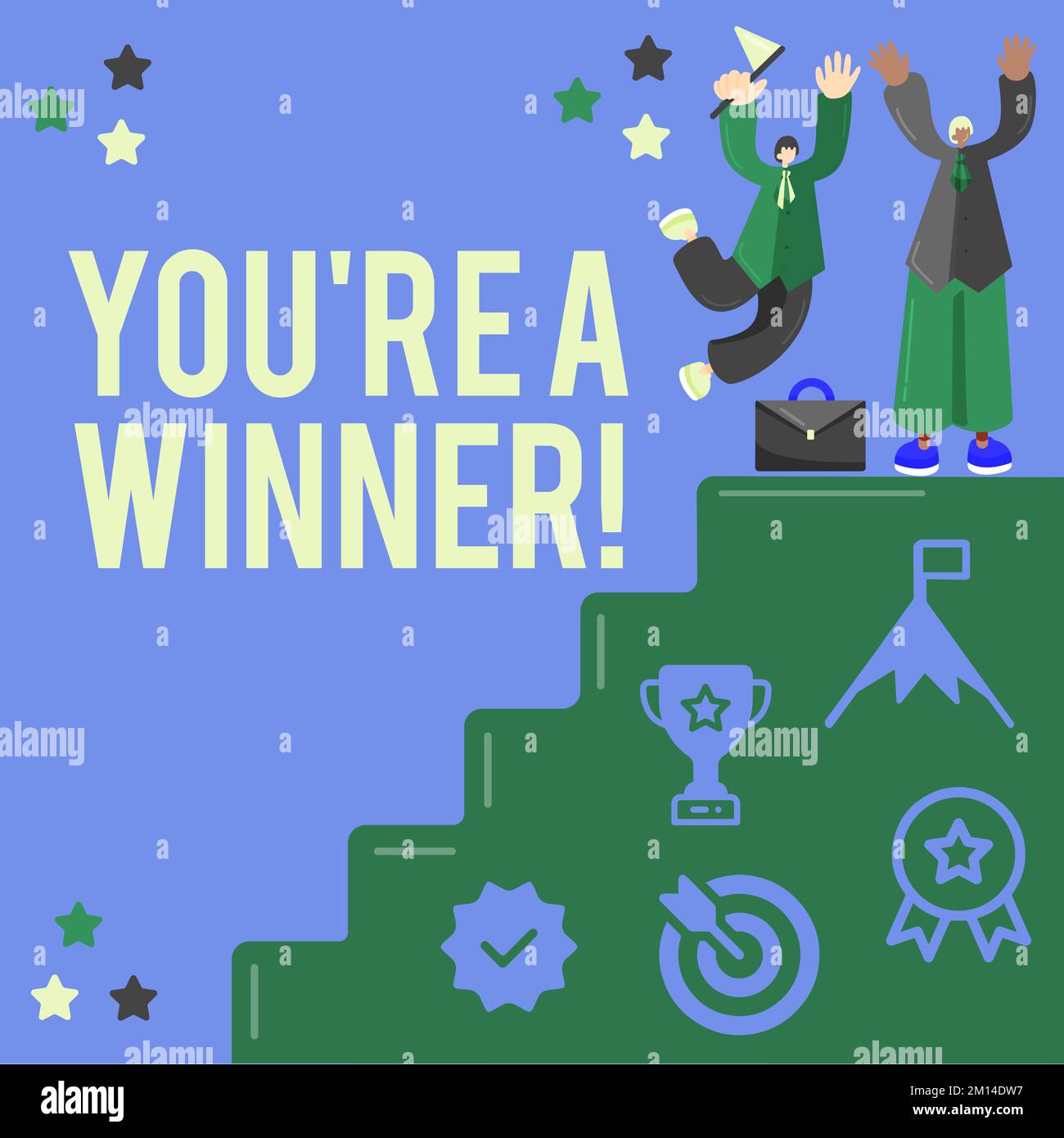 Hand writing sign You'Re a Winner . Word Written on Winning as 1st ...