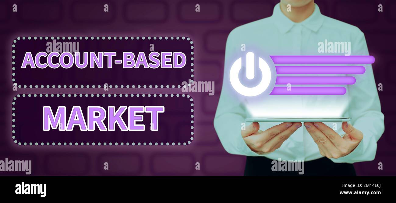 Hand writing sign Account Based Market. Internet Concept resources ...