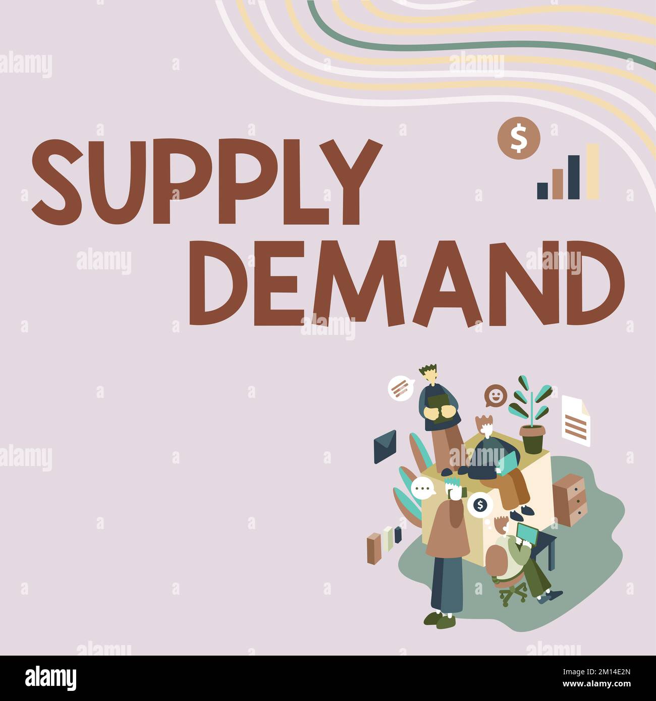 Conceptual display Supply Demand. Concept meaning Relationship between ...