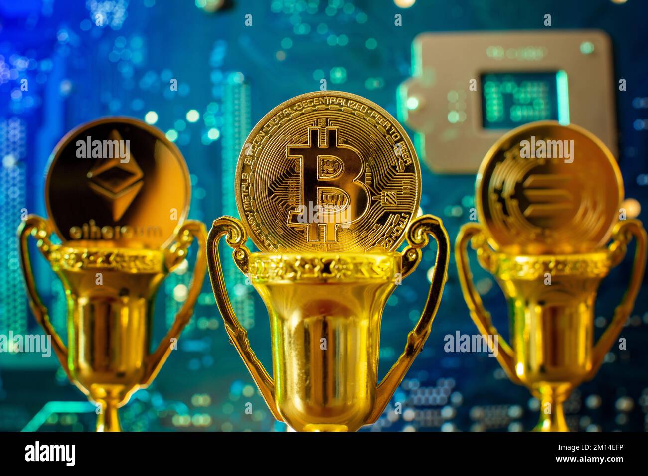 Candle stick graph chart and digital background.Golden coin with icon ...