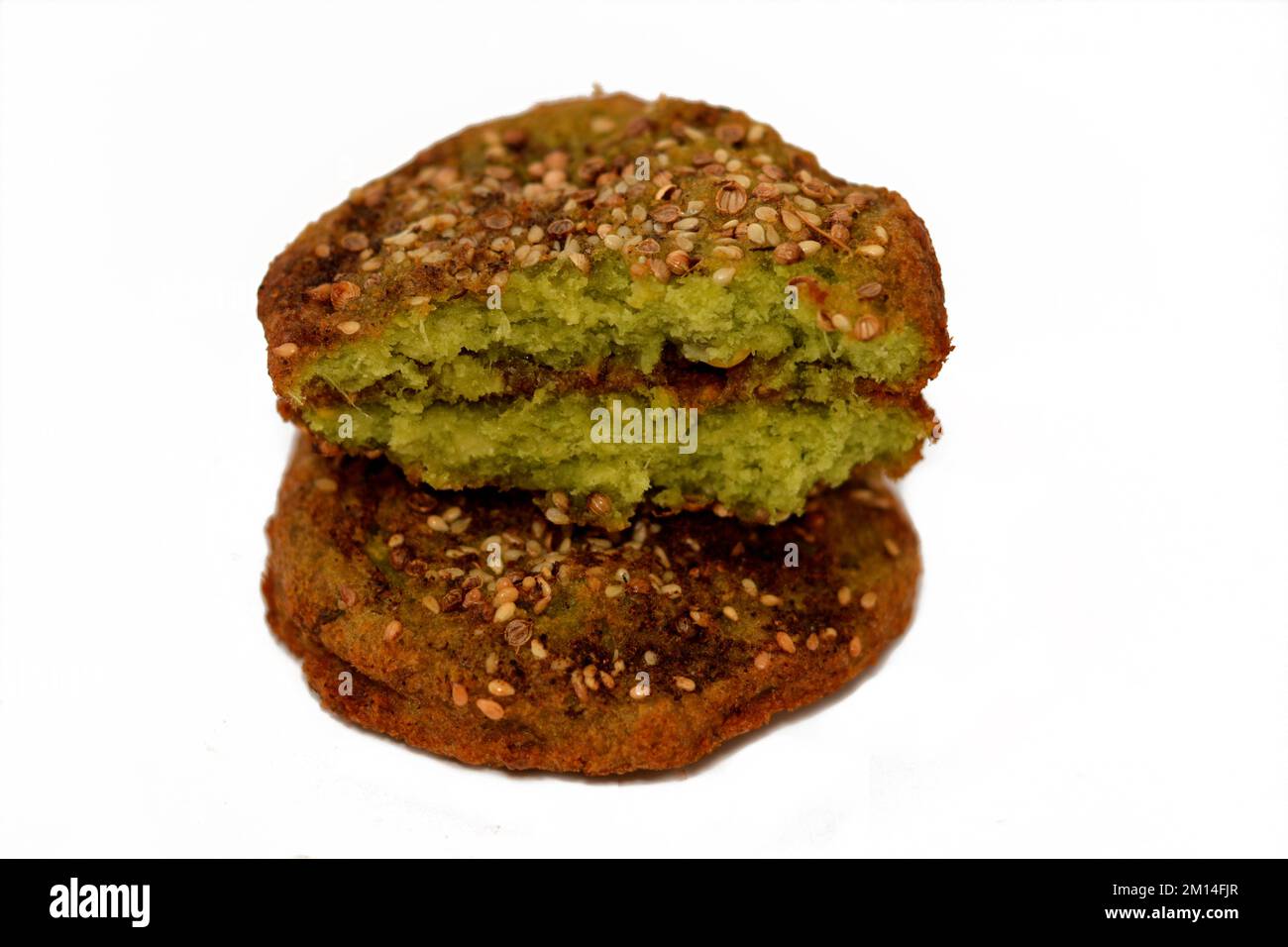 Traditional Egyptian fried falafel balls, green burger, made of ground ...