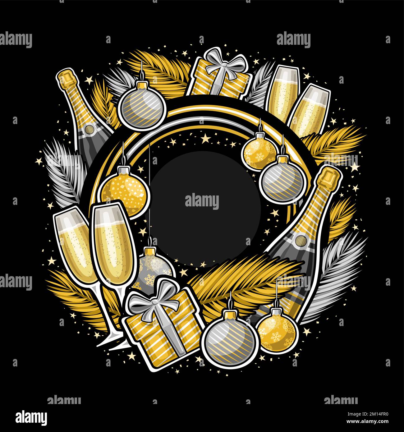 Cheers sparkling golden new Stock Vector Images - Alamy