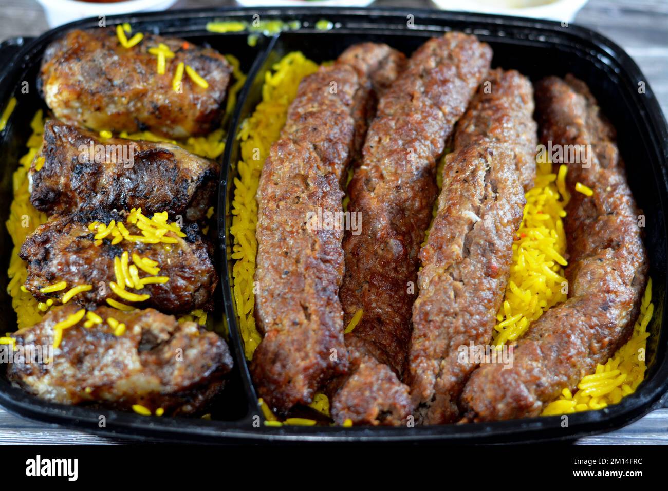 Arabic cuisine traditional food beef Kofta, kebab and tarb kofta shish ...