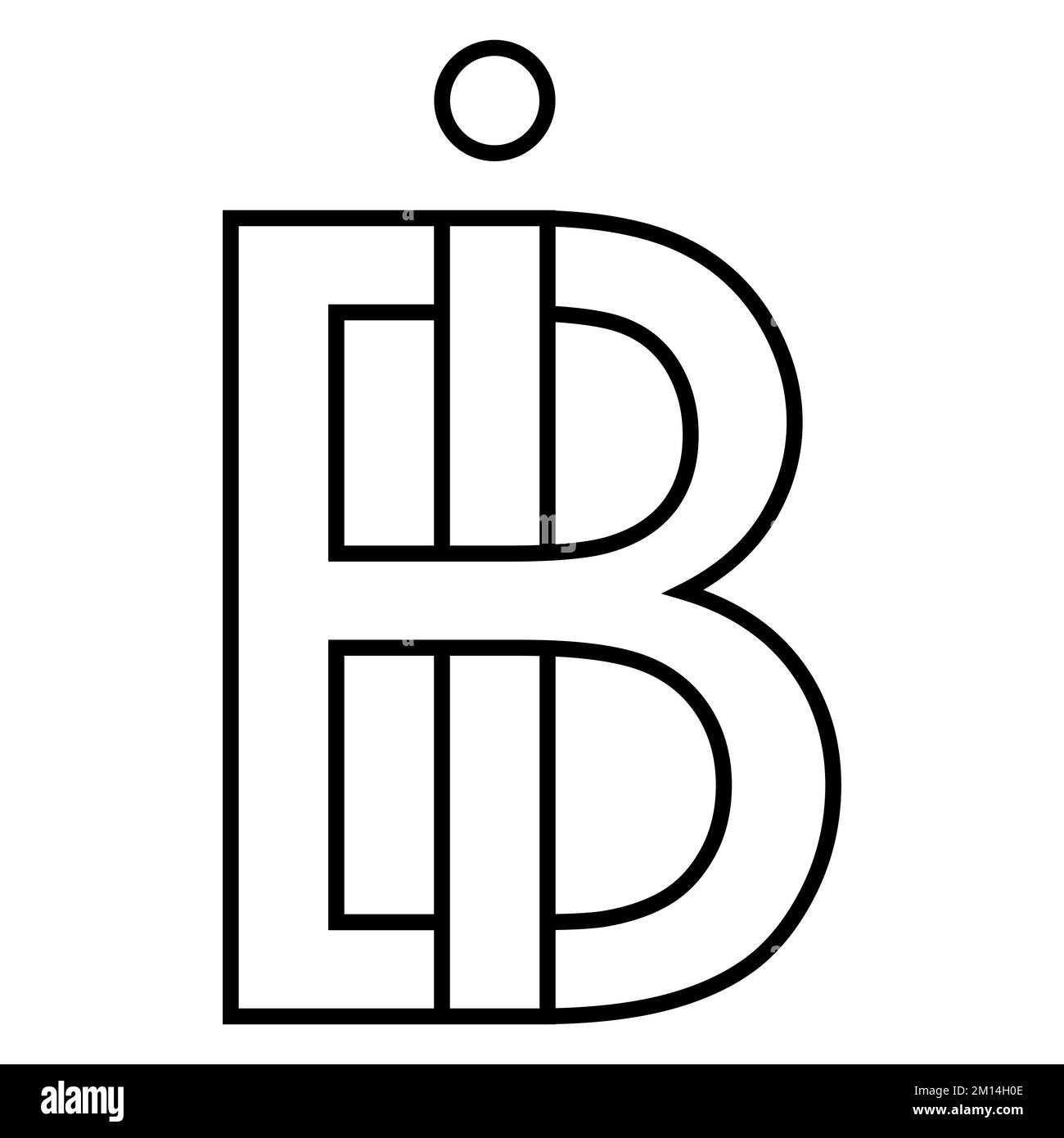 Logo sign ib bi icon, nft interlaced letters i b Stock Vector Image ...