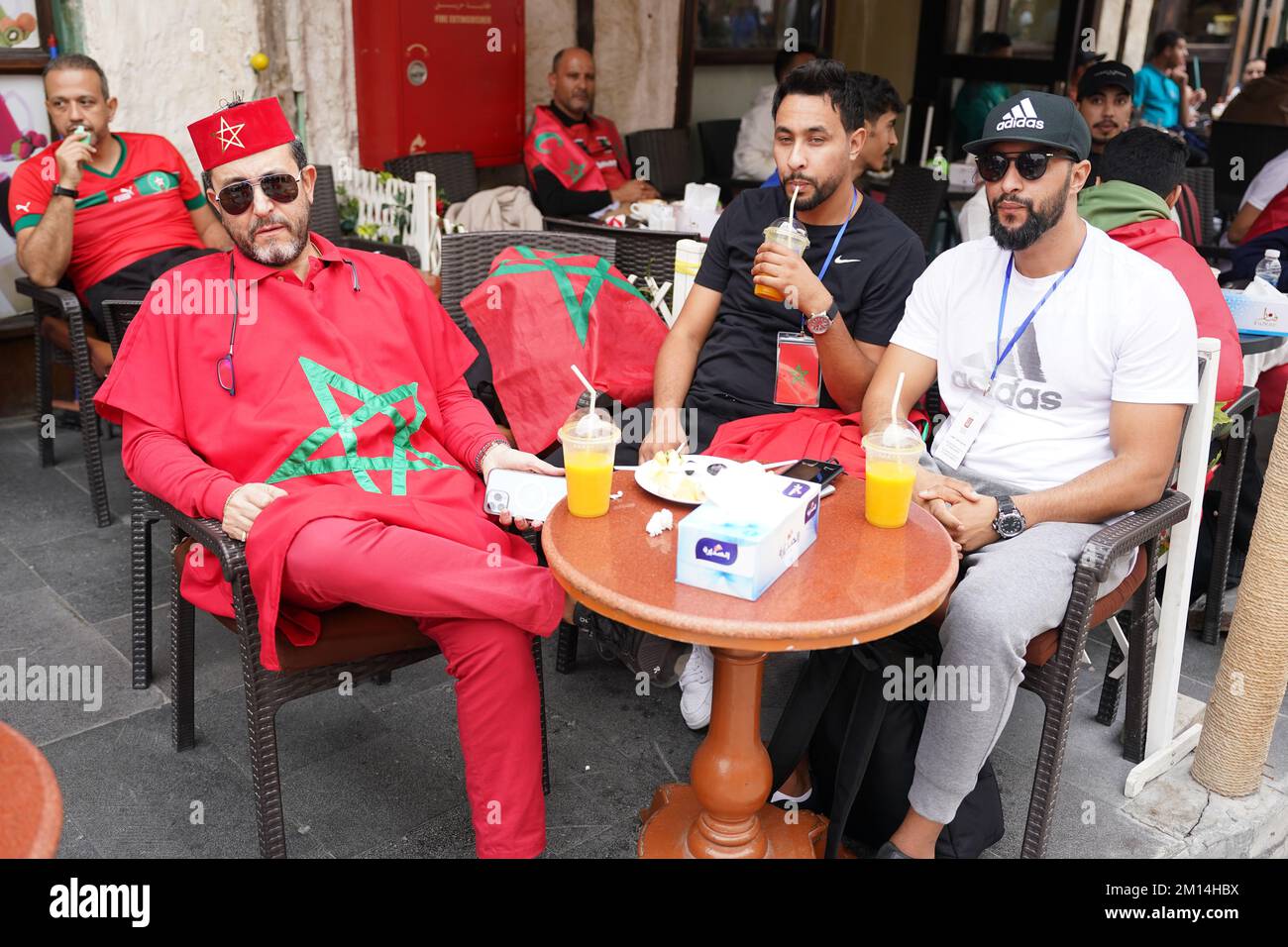 Morocco fans in Doha, Qatar. Picture date: Saturday December 10, 2022 ...