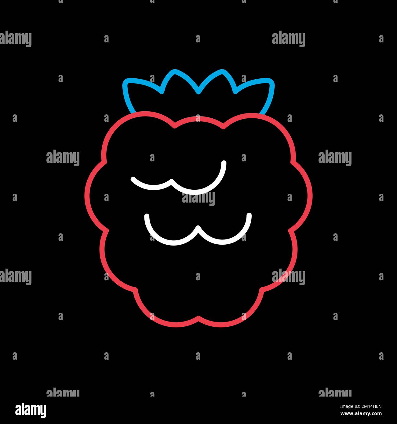Raspberry, blackberry vector on black background icon. Graph symbol for ...