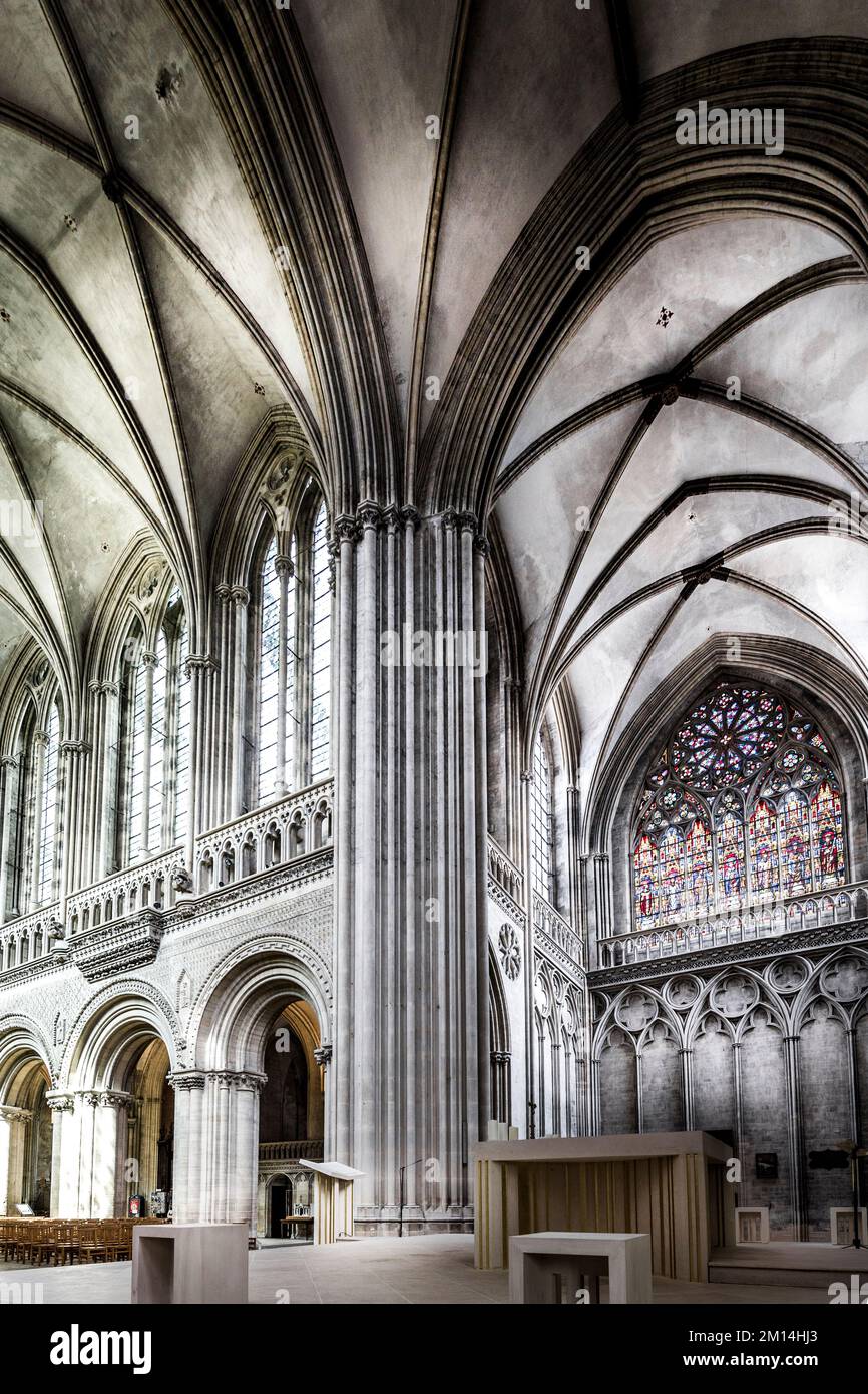 BAYEUX, FRANCE - SEPTEMBER Circa, 2020. Notre Dame Cathedral Interior ...