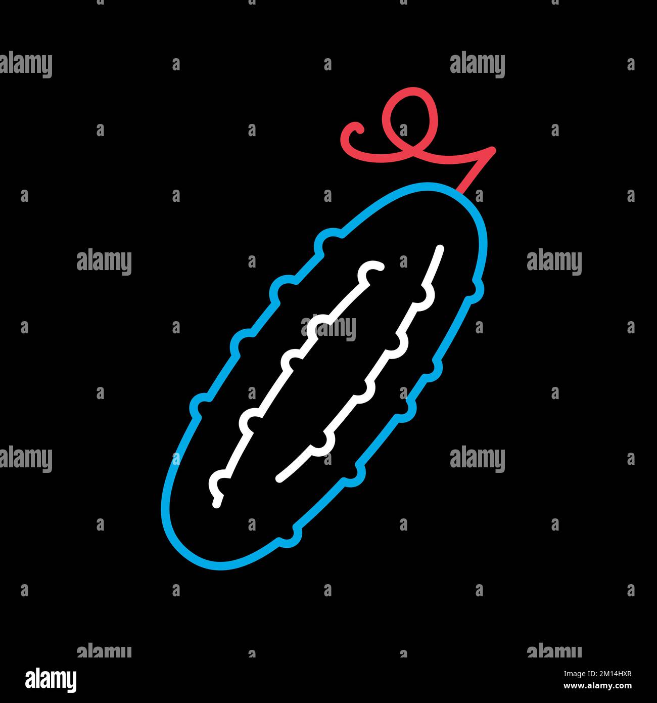 Cucumber isolated design vector on black background icon. Vegetable ...