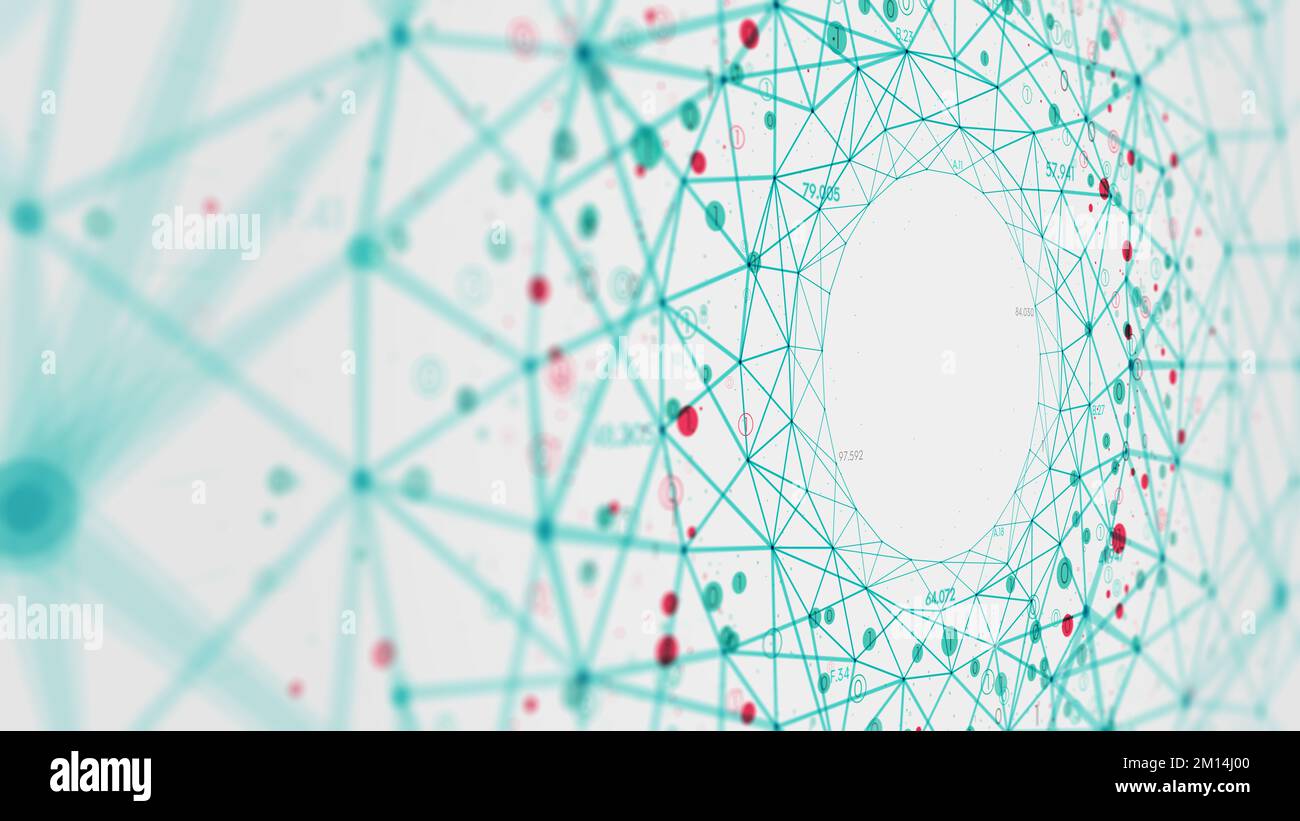 Abstract Polygonal Background With Connected Lines And Dots Forming