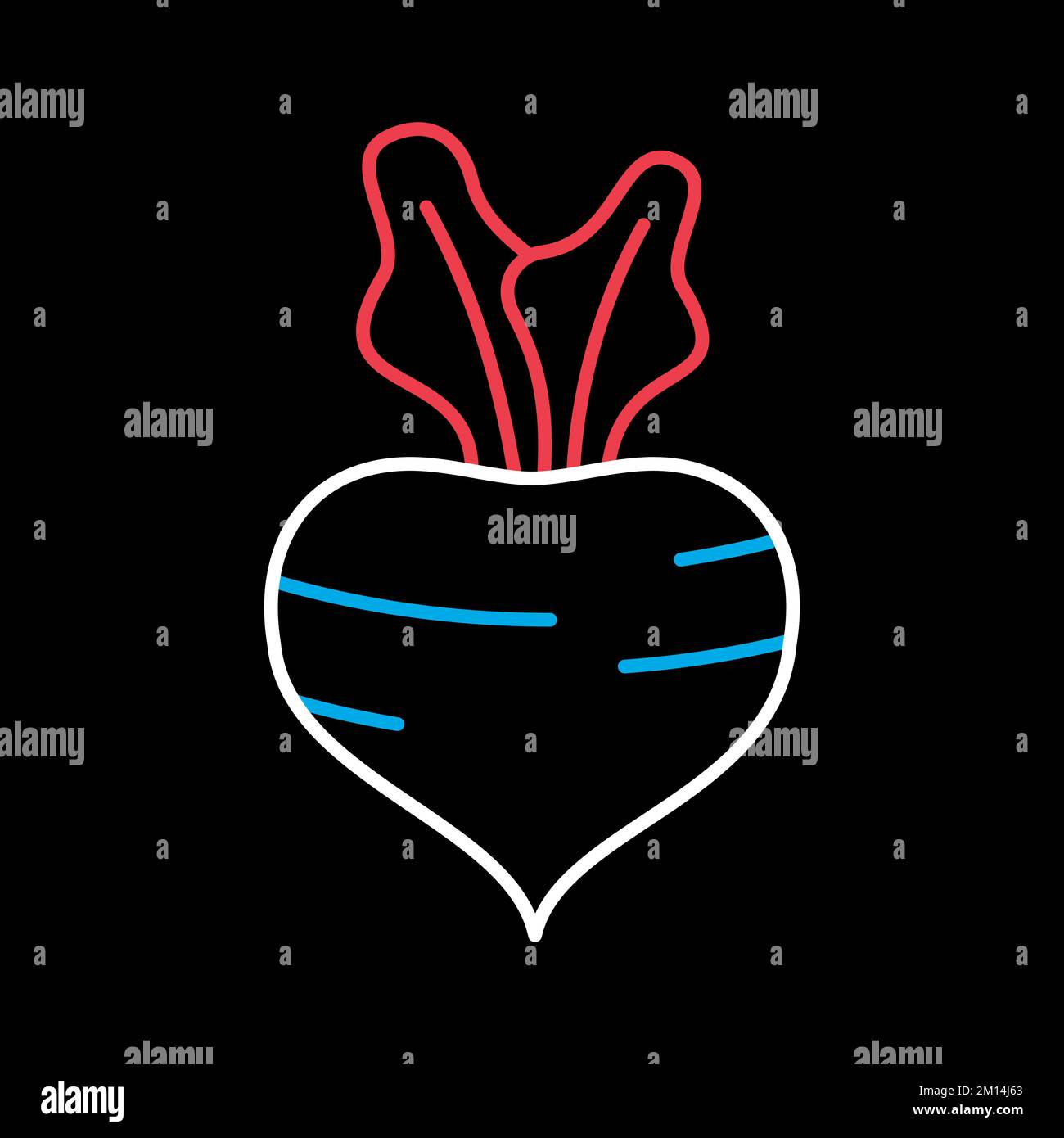 Beetroot isolated vector on black background icon. Vegetable sign ...