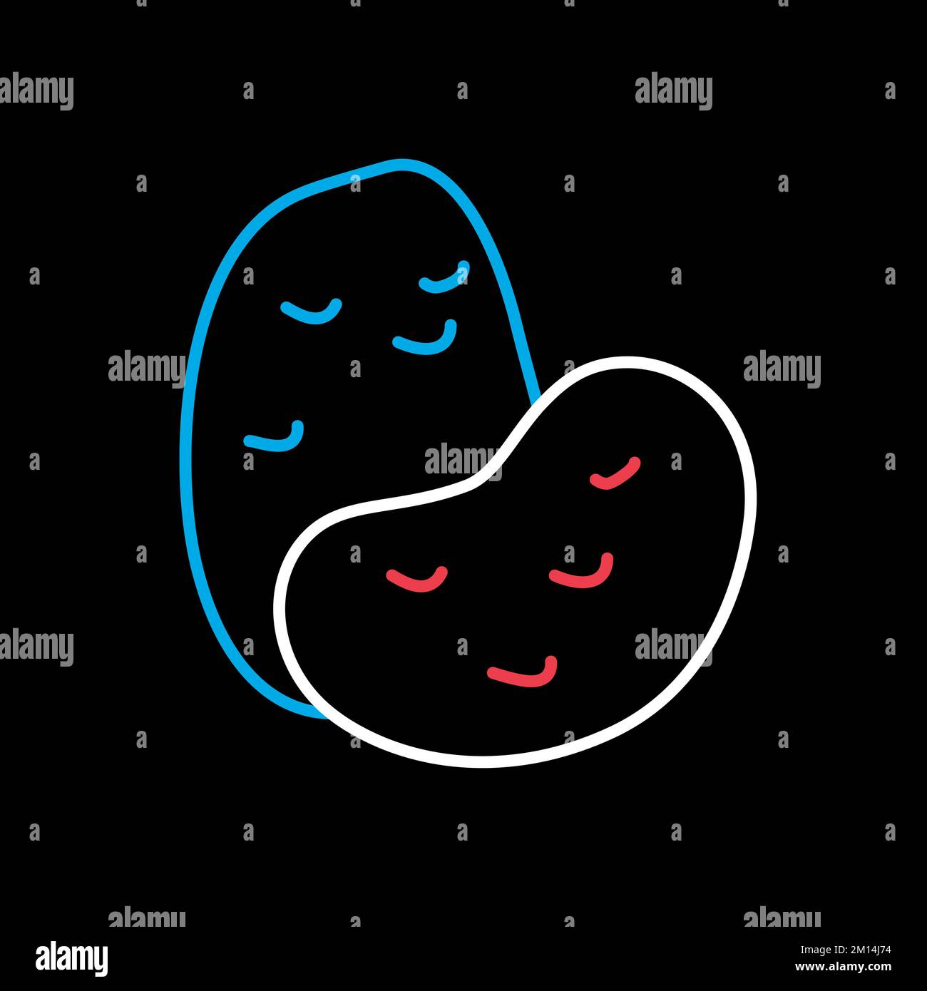 Potatoes isolated vector on black background icon. Vegetable sign ...