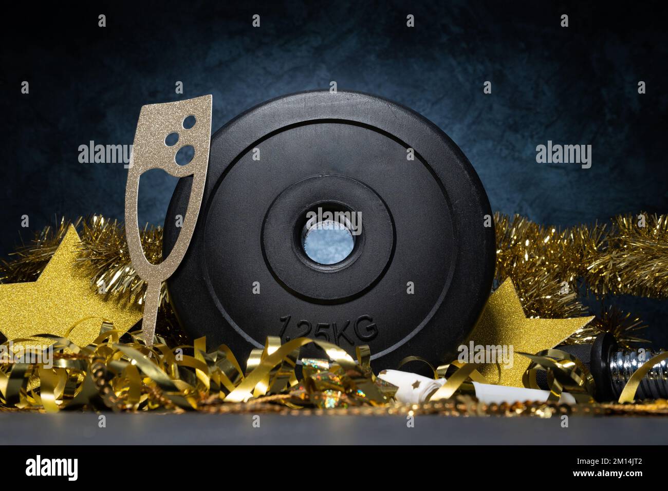 Dumbbell weight plate, golden decorations for New Year's Eve ...